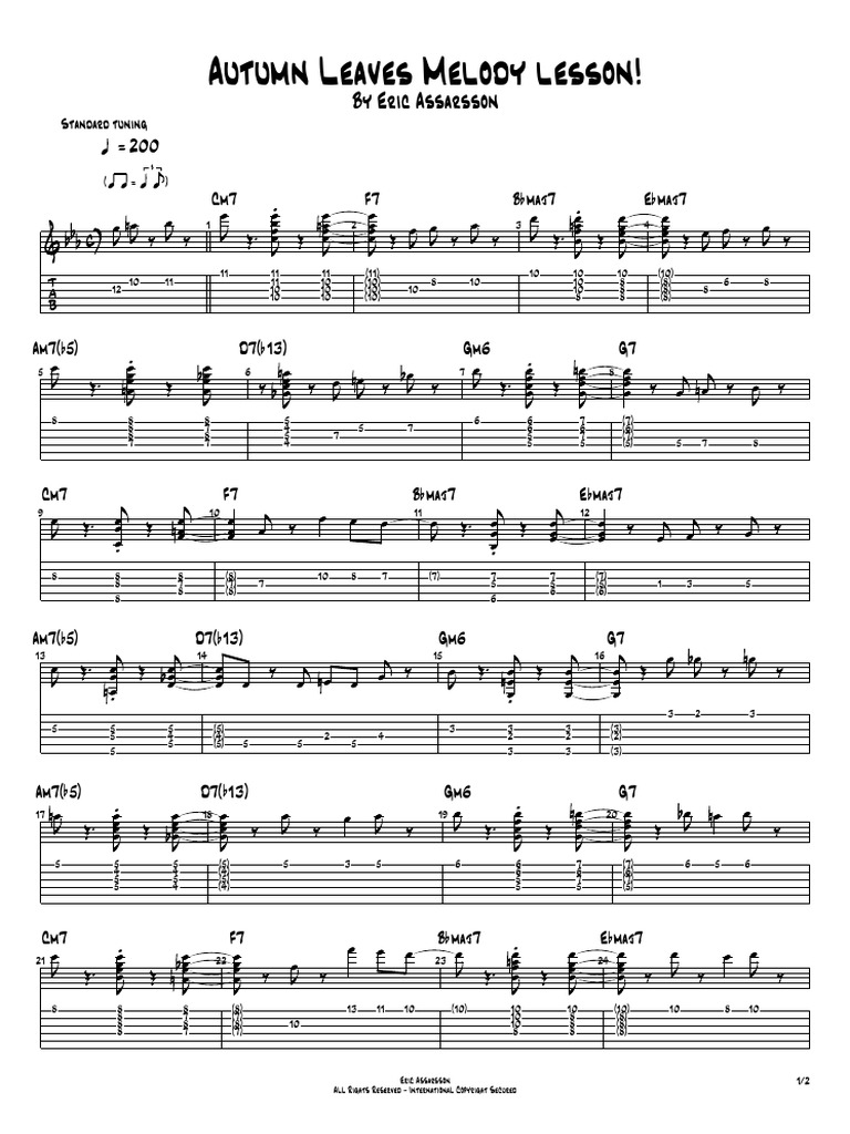 Autumn Leaves Melody Lesson Guide | PDF