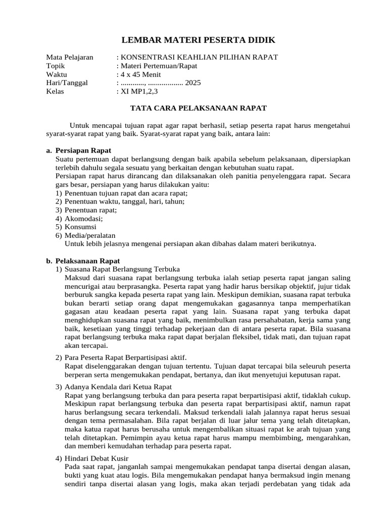 Materi Rapat 3 XI 2025 | PDF