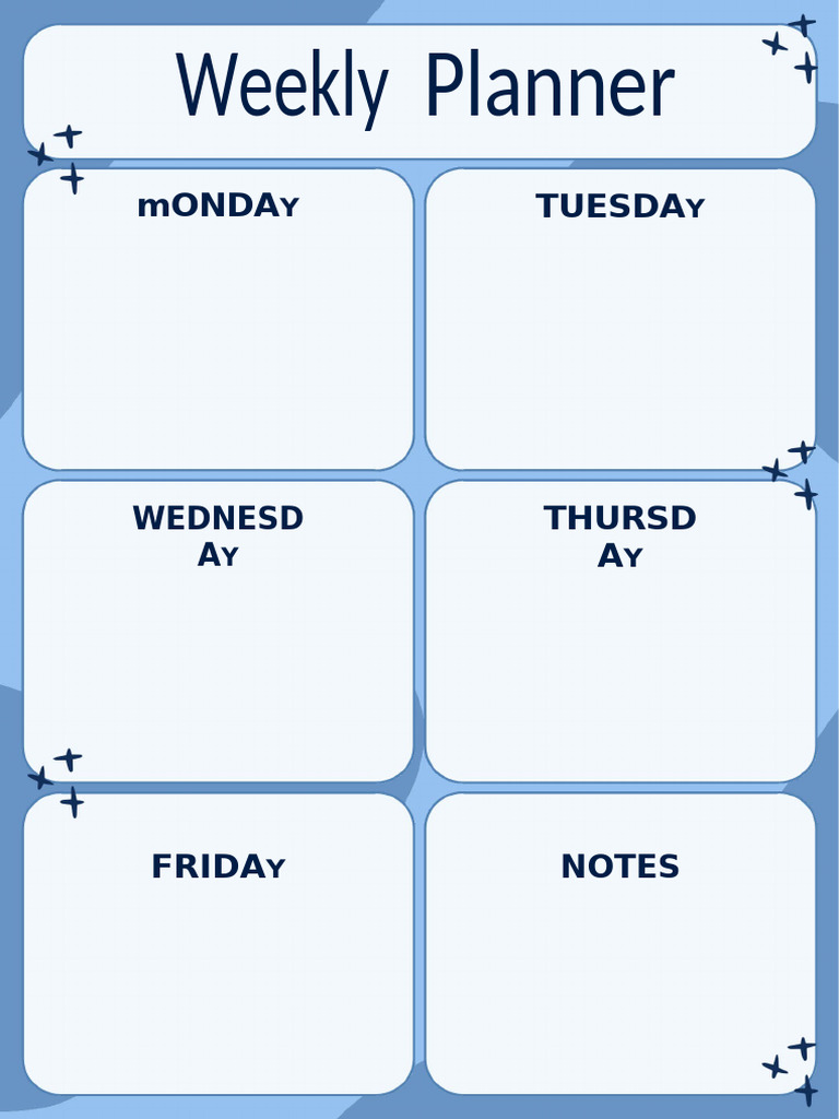 Blue Simple Abstract Weekly Planner | PDF