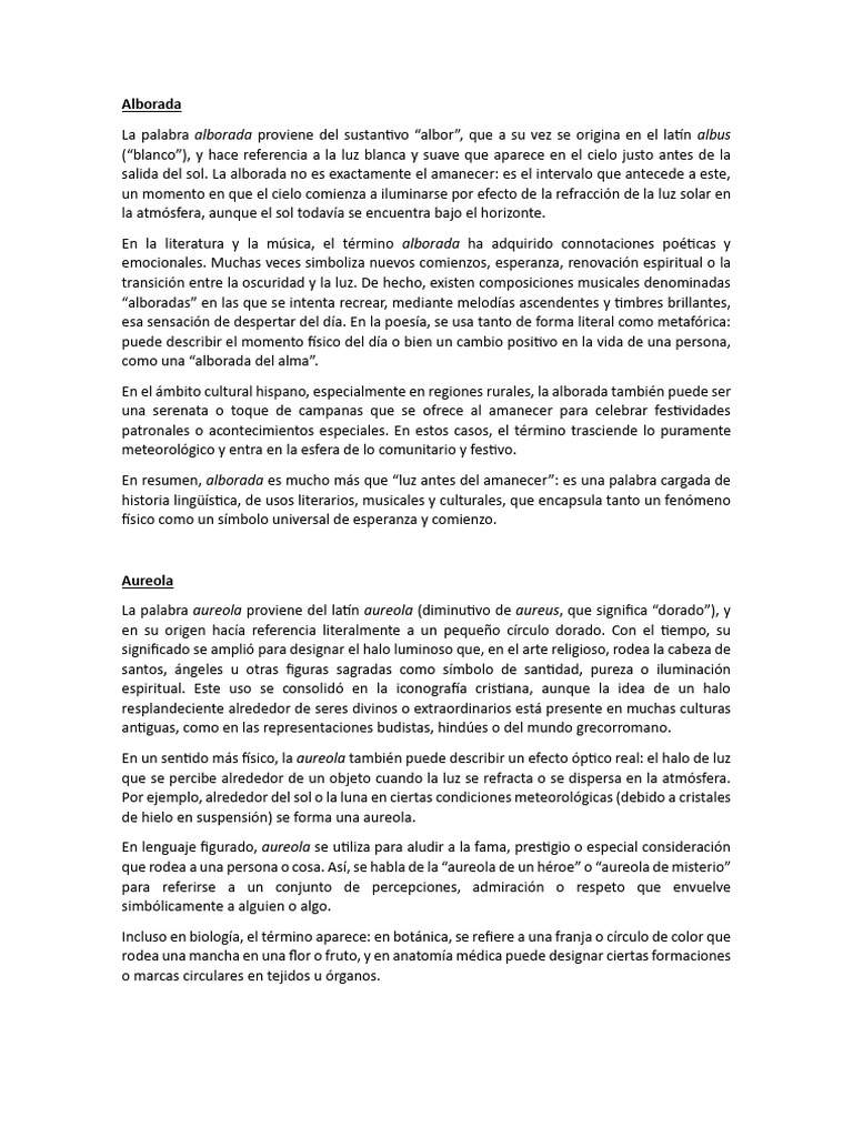 Significado espiritual de la alborada | PDF
