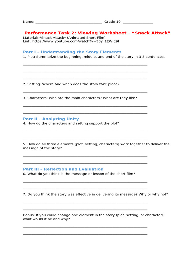 PT2 Snack Attack | PDF