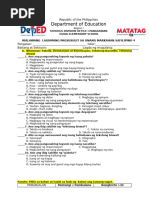 Pt-Week 1-Filipino - Deped Corner Digitals | PDF