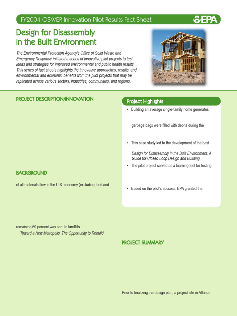 Design For Disassembly in The Built Environment | PDF | Waste | Natural ...