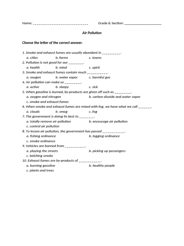 Air Pollution | PDF