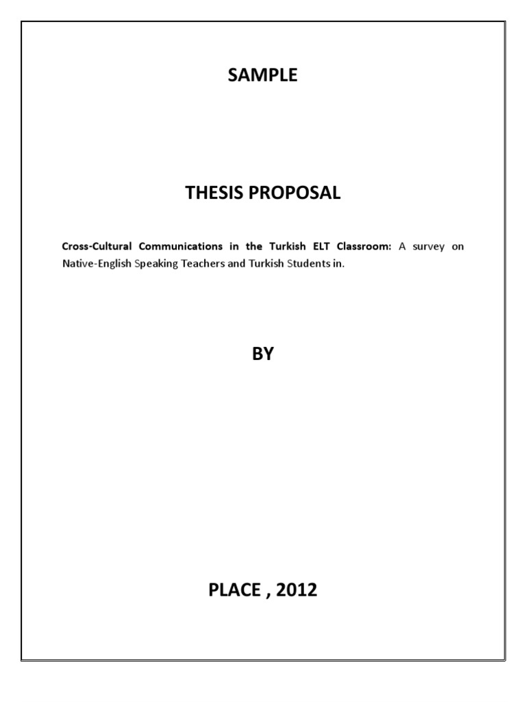 Sample Thesis Proposal | PDF | Norm (Social) | Teachers