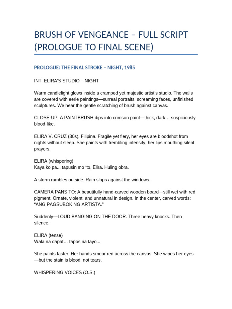Brush of Vengeance: Full Script | PDF
