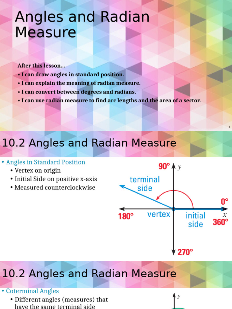 Radian Measure, Reference Angles | PDF