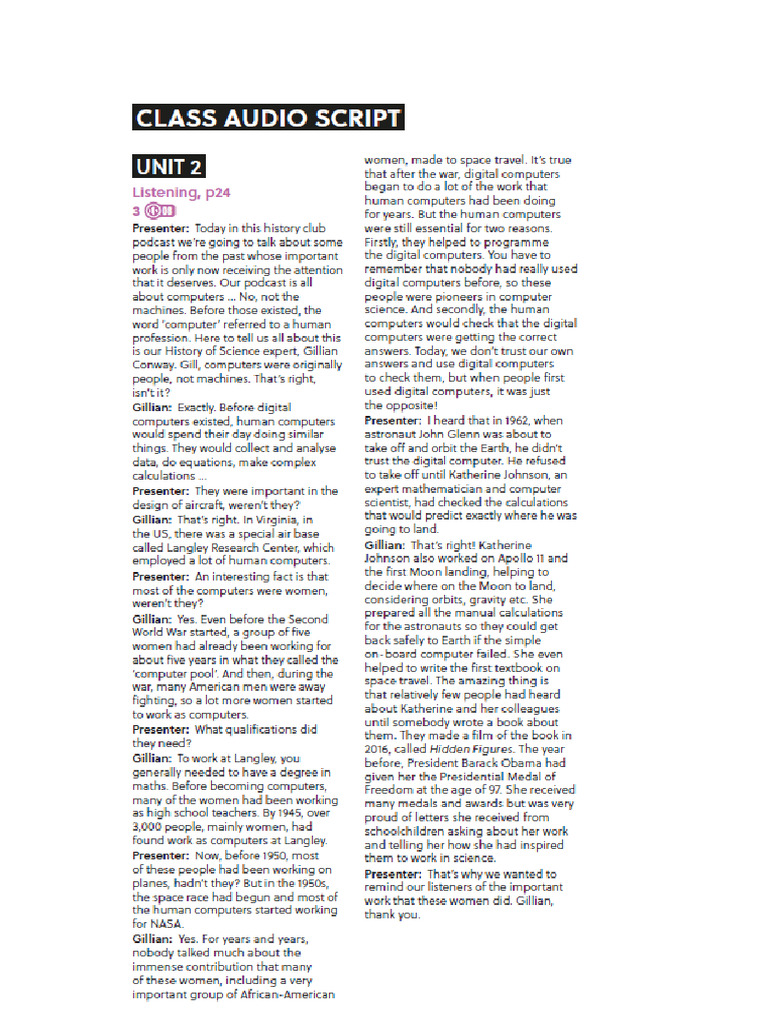 Unit 1 - Listening | PDF