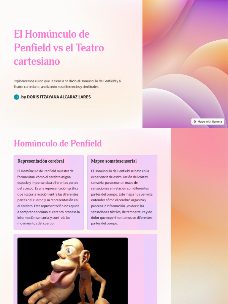 Homúnculo de Penfield y Teatro cartesiano | PDF | Mente | Sentidos