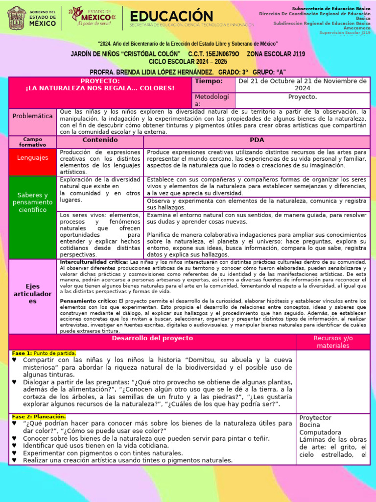 Colores de la Naturaleza en el Aula | PDF | Pinturas | Información