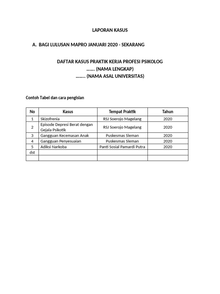 Contoh Laporan Kasus Untuk Serkom Februari2025 | PDF