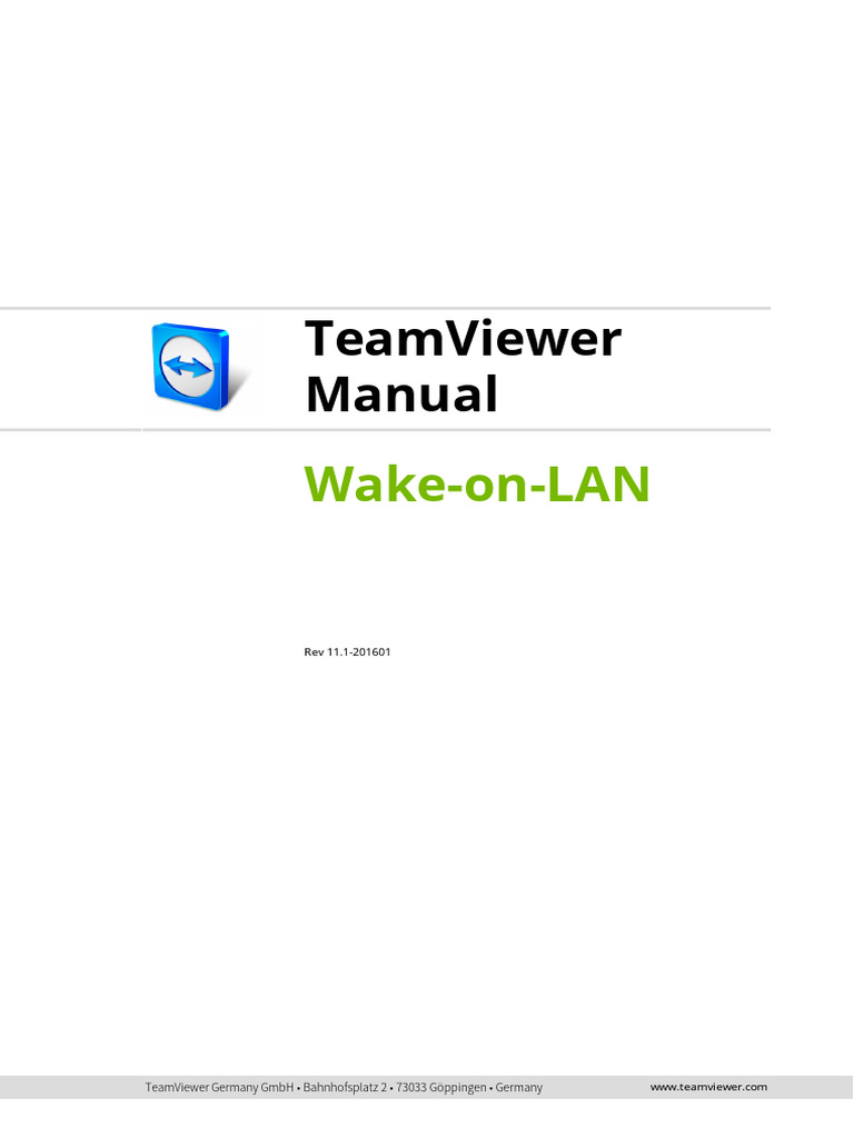 TeamViewer Manual Wake On LAN en | PDF | Computer Network | Bios