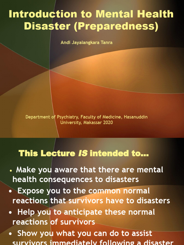 Mental Health in Disaster Preparedness | PDF | Psychological Trauma ...