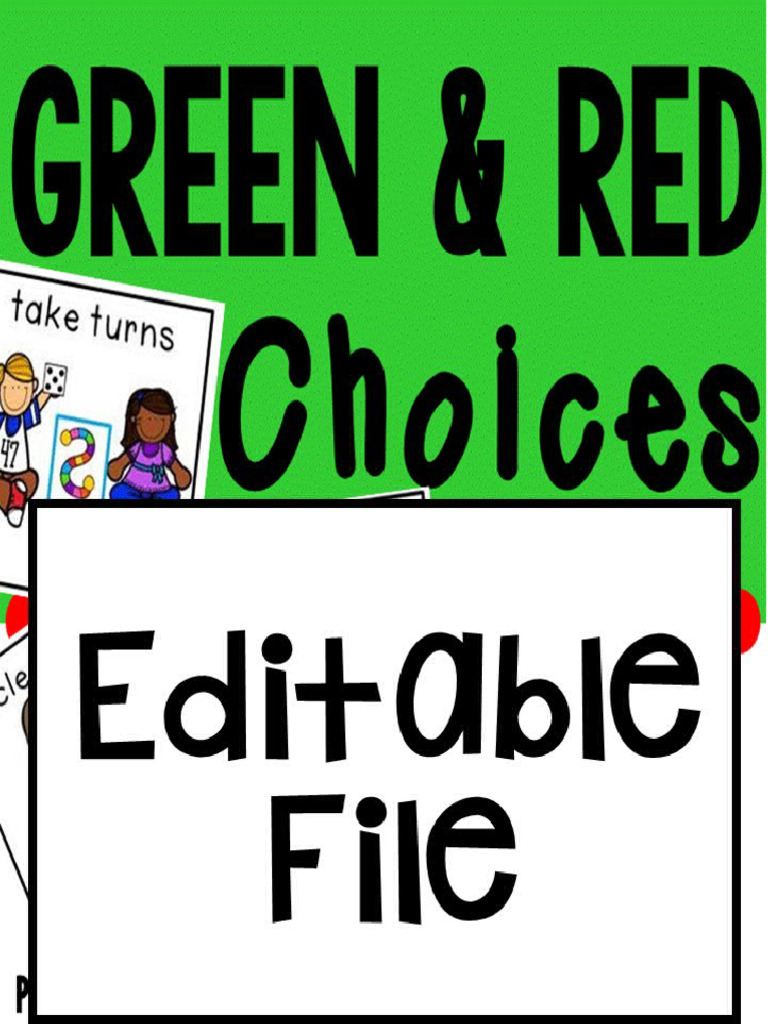 Green and Red Choices Behavior Guide | PDF | Classroom | Symbols
