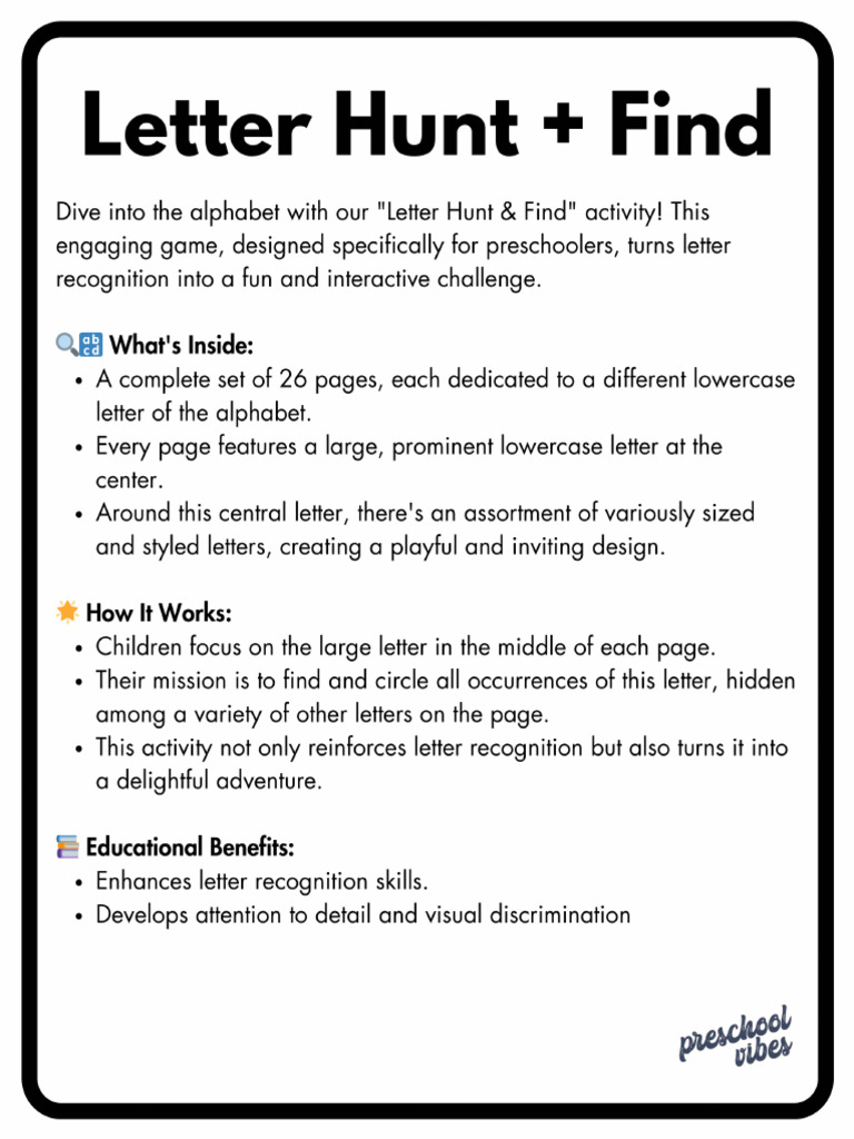 Letter Hunt + Find Lower | PDF