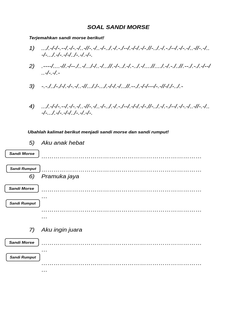 Soal dan Latihan Sandi Morse | PDF