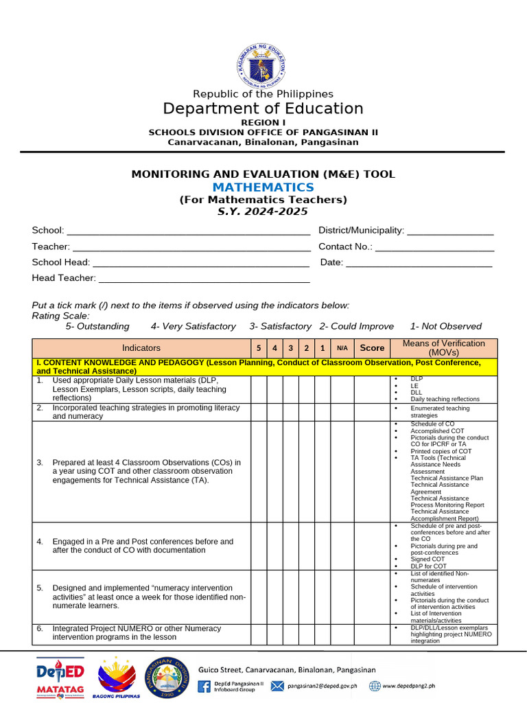 Grade 11 Math Evaluation Tool | PDF | Educational Assessment | Curriculum