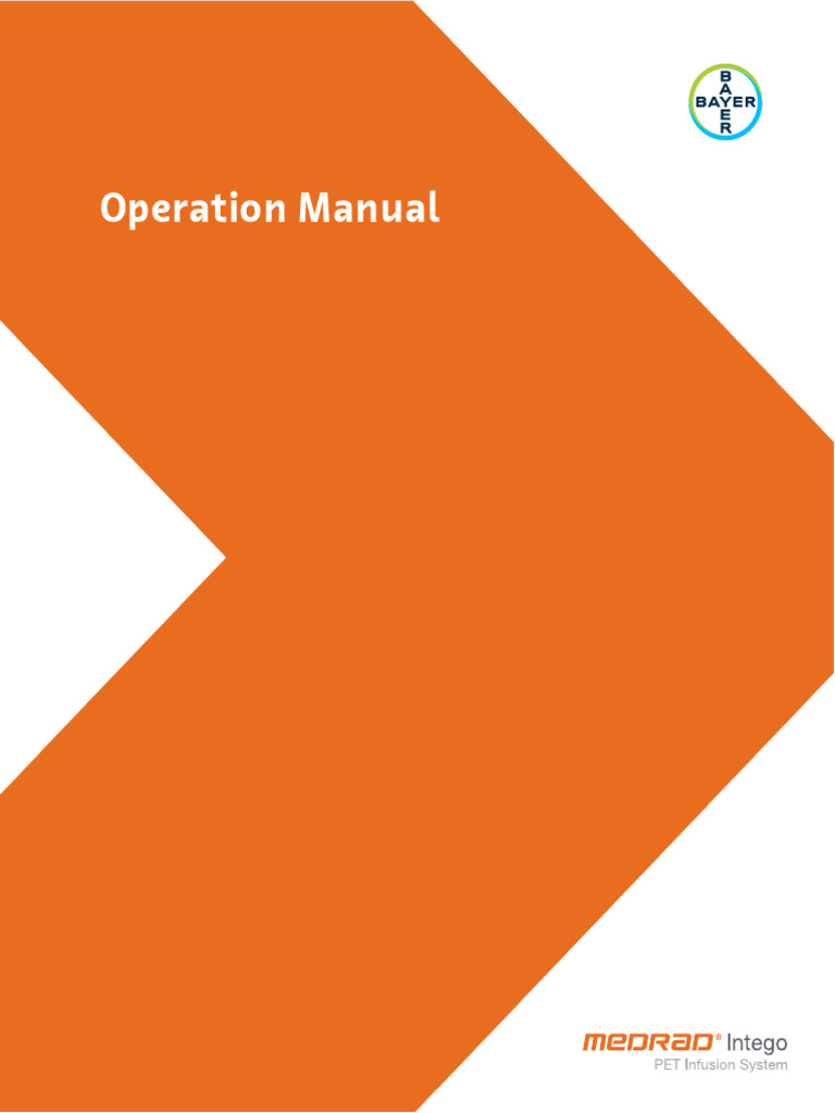 MEDRAD Intego PET Infusion Manual | PDF | Medical Device