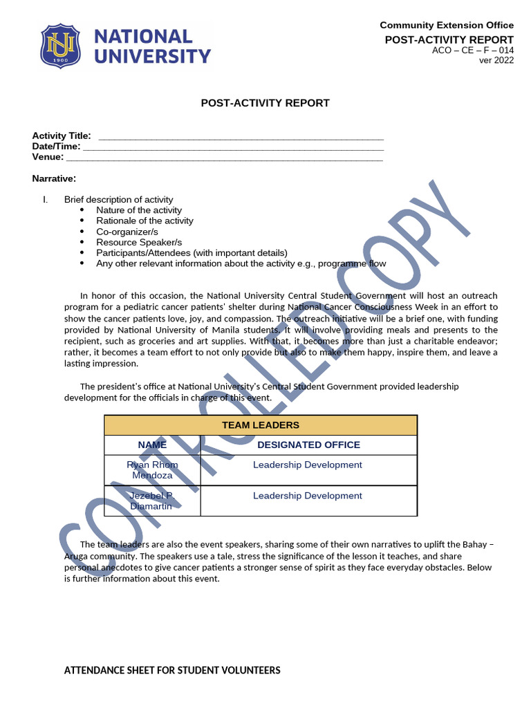 Gifts of Hope Post Activity Report 2 | PDF | Health Care