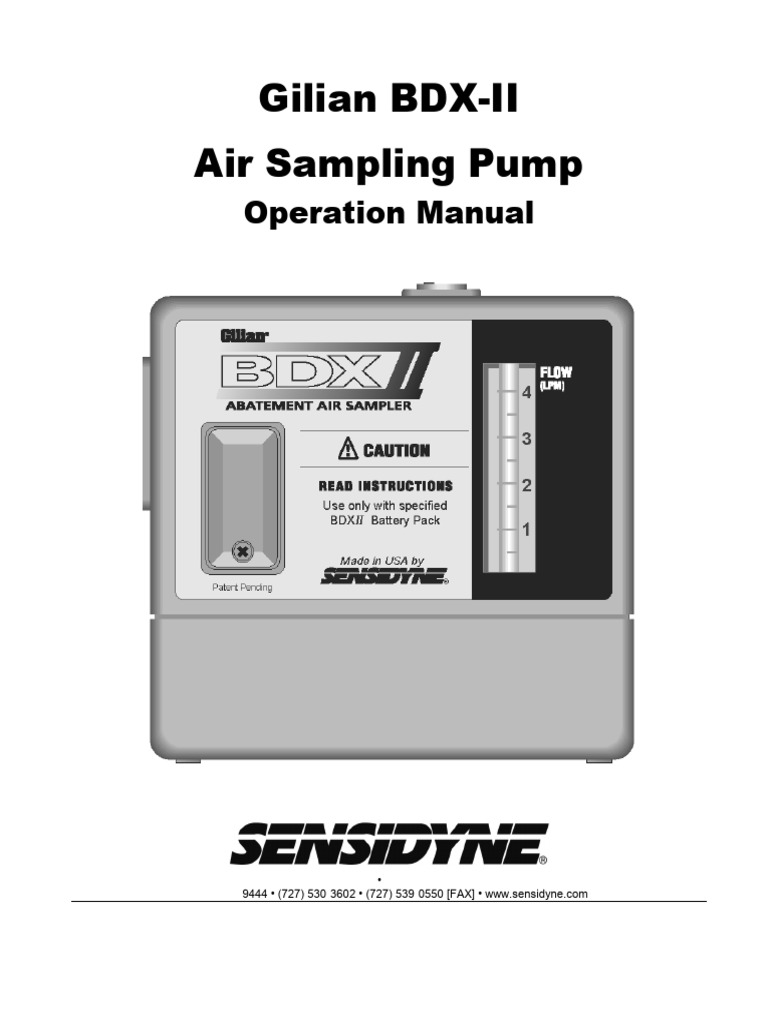 BDX-II Air Sampler Operation Guide | PDF | Battery Charger | Electricity