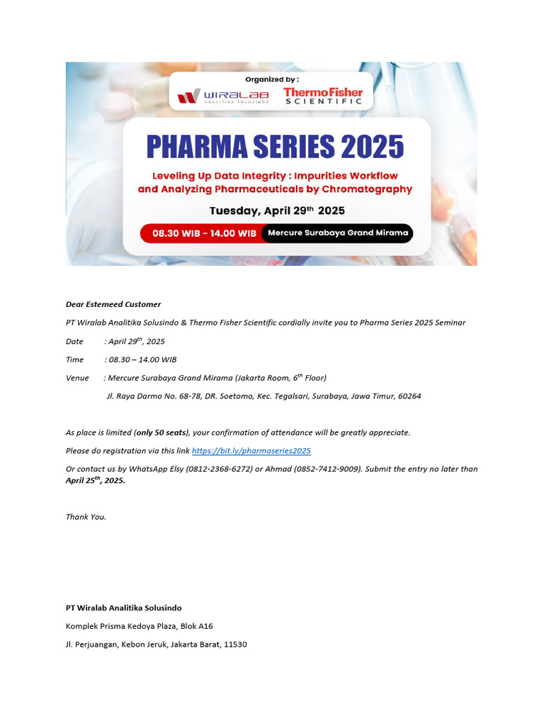 Pharma Series 2025 Seminar Invitation | PDF