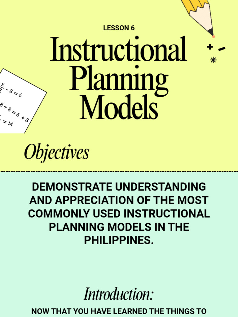 Lesson 6 Instructional Planning Models | PDF | Teachers ...