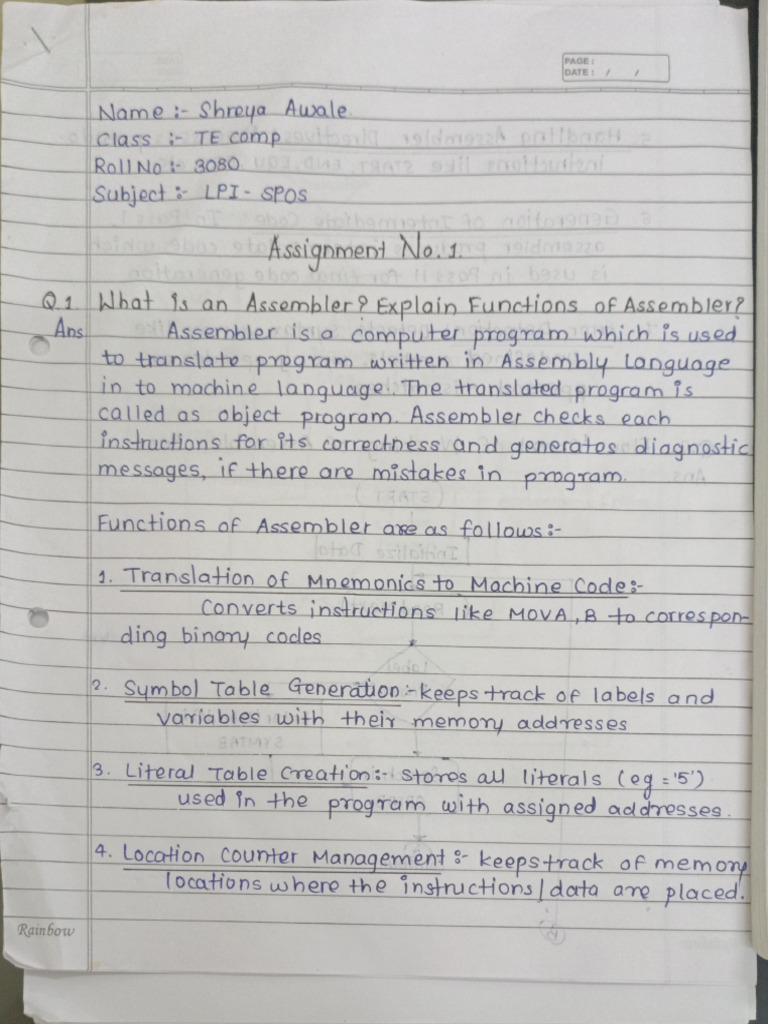 SPOS Assignment 1 | PDF