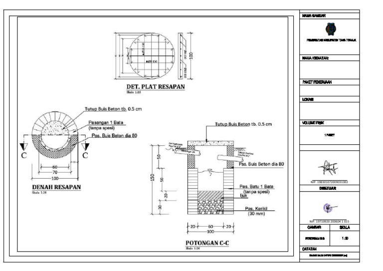 Detail Sumur Resapan SPALD-S | PDF