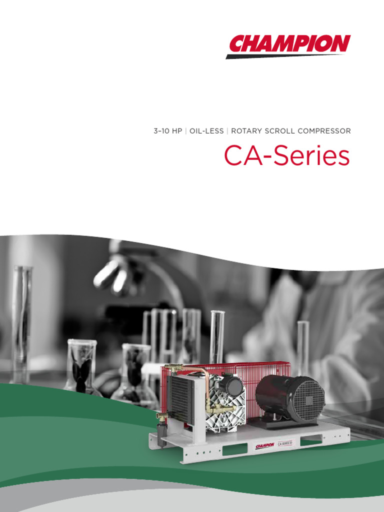 CA-Series 3-10 HP Oil-Less Rotary Scroll Air Compressor Brochure | PDF | Gas Technologies ...