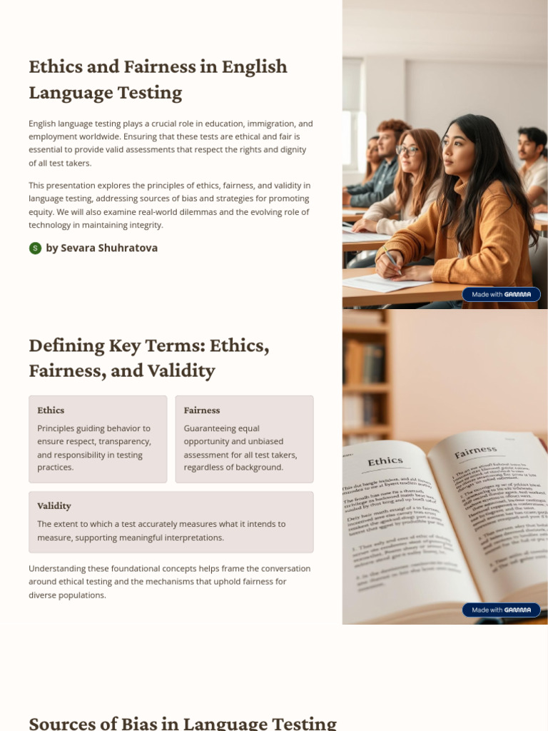 Ethics in Language Testing Practices | PDF | Bias | Validity (Statistics)