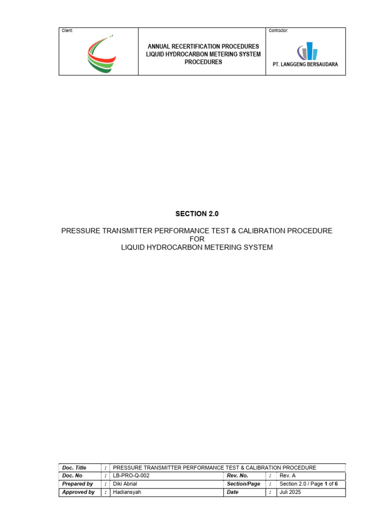 Pressure Transmitter Calibration Guide | PDF | Calibration | Pressure ...