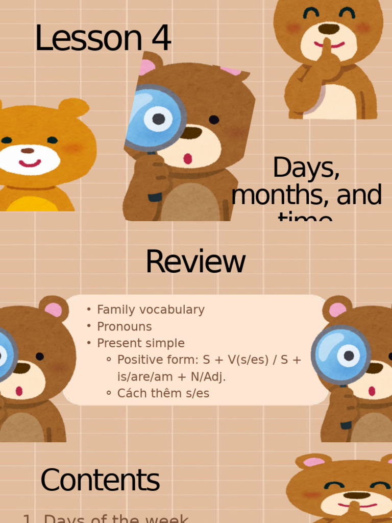 Lesson 4. Days, Months, and Time | PDF