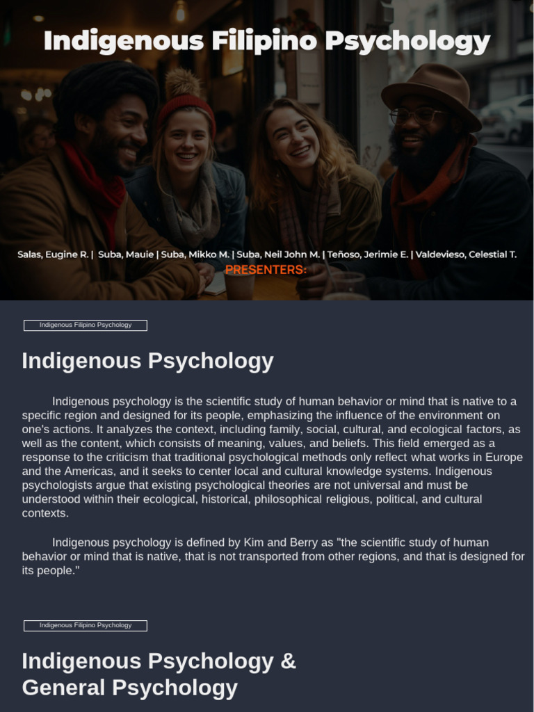 Indigenous Psychology Overview | PDF | Psychology | Liberal Arts Education