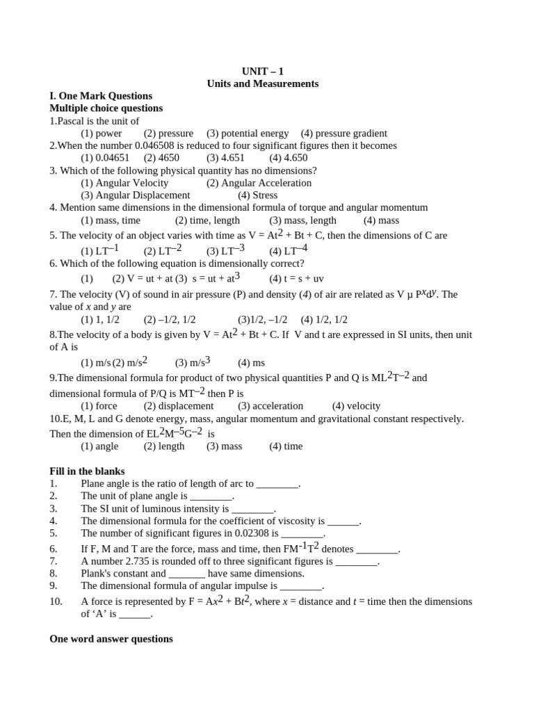 Physical Quantities with Jm-1 and Jm-2 Units | PDF | Velocity | Mass