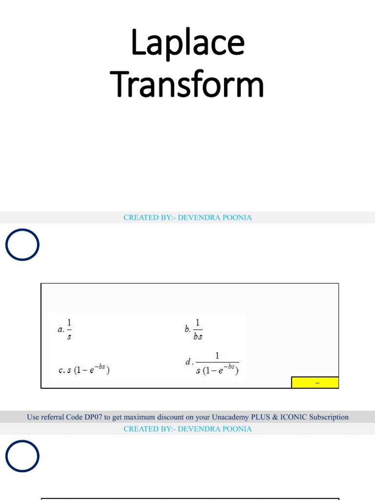 Laplace Transform-Devendra Poonia | PDF | Laplace Transform ...
