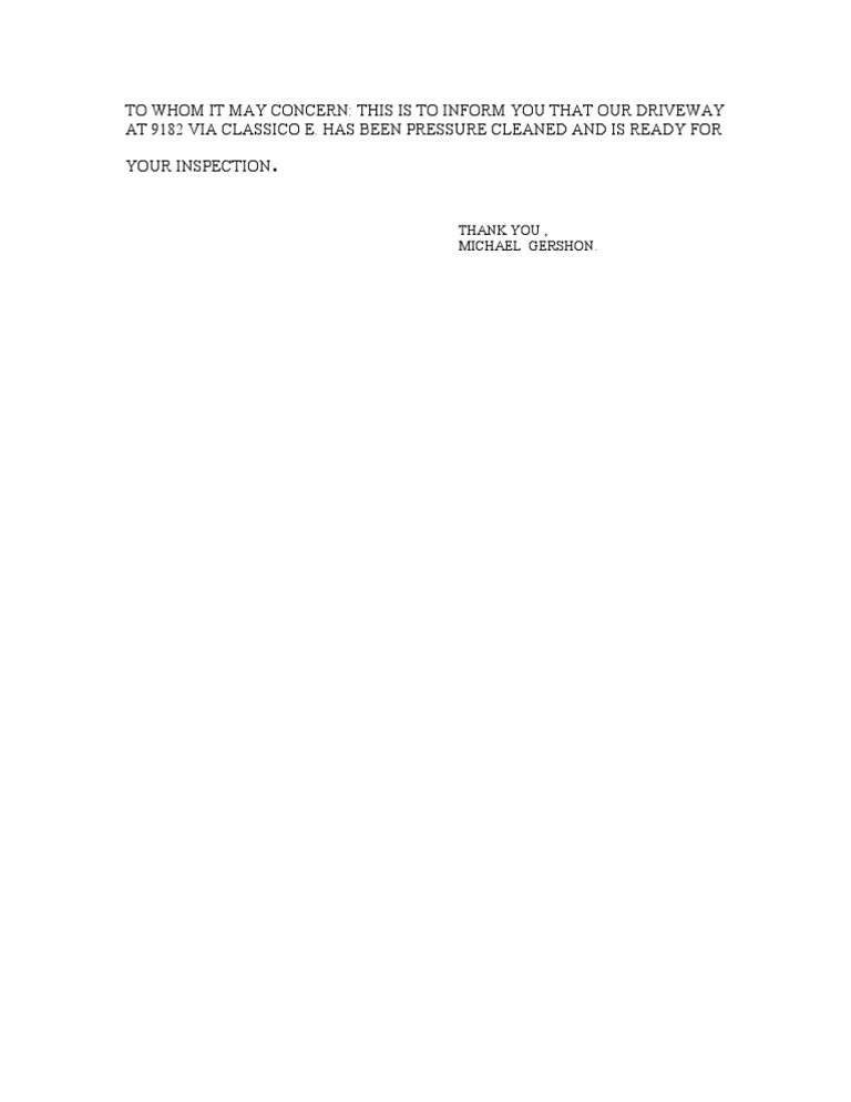 Driveway Cleaning Notice | PDF | Home & Garden | Technology & Engineering
