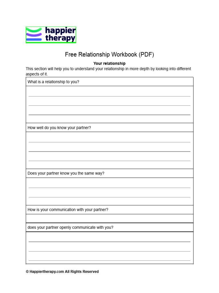 Free Relationship Workbook PDF Download | PDF | Mental Health | Social ...