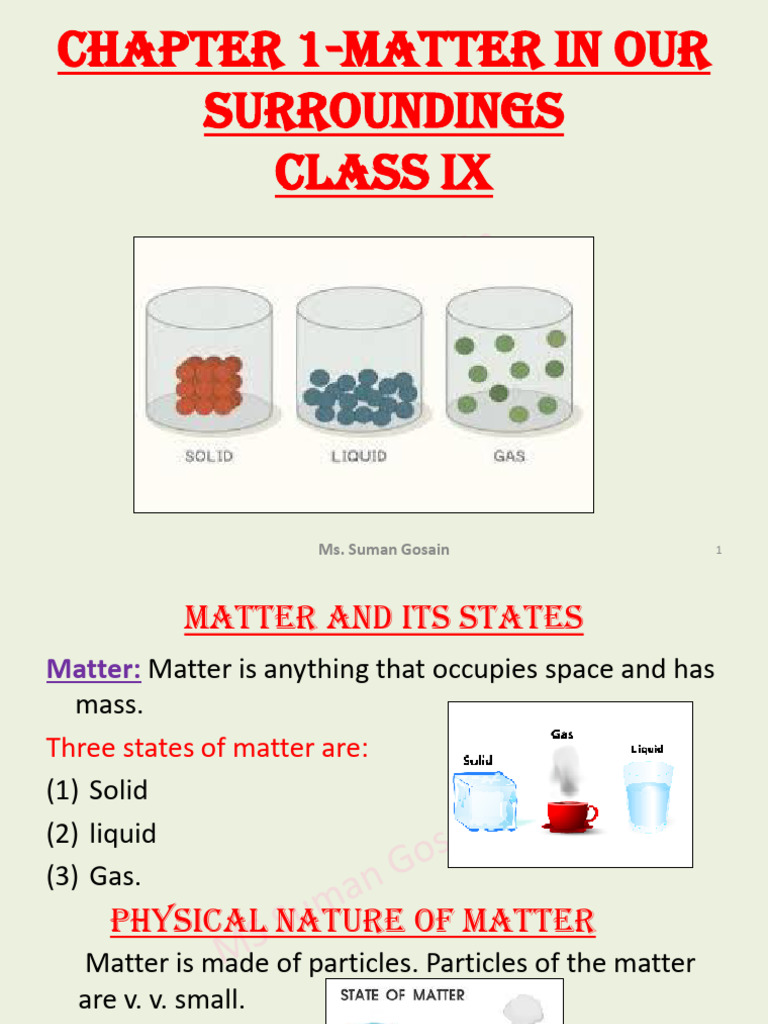 Ch 1- Matter in Our Surroundings | PDF | Evaporation | Boiling
