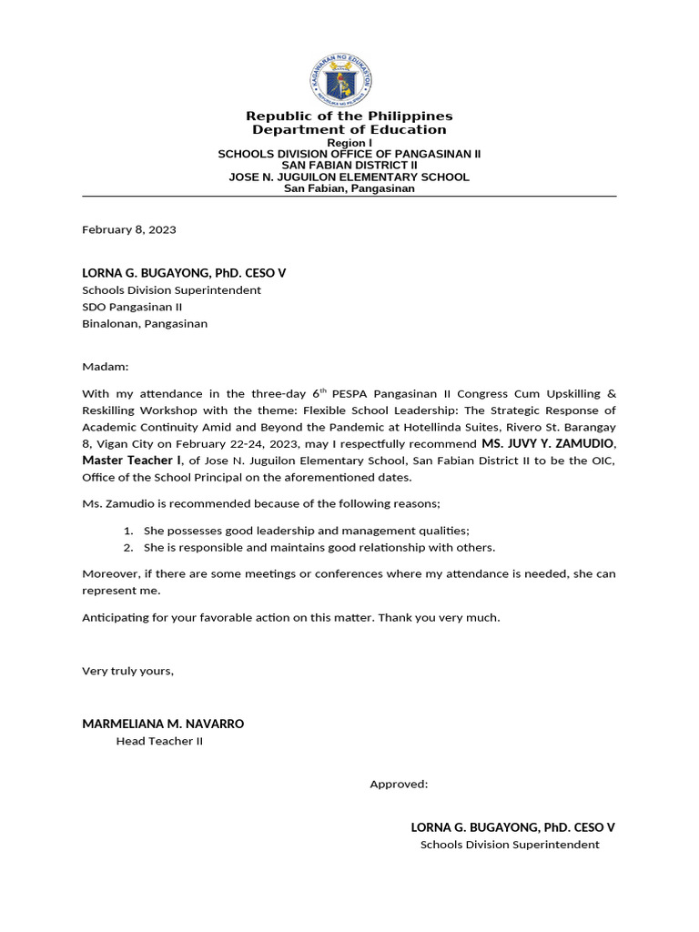 OIC, Letter | PDF