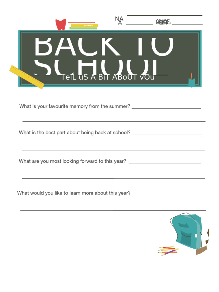 BPW Back To School Printable | PDF