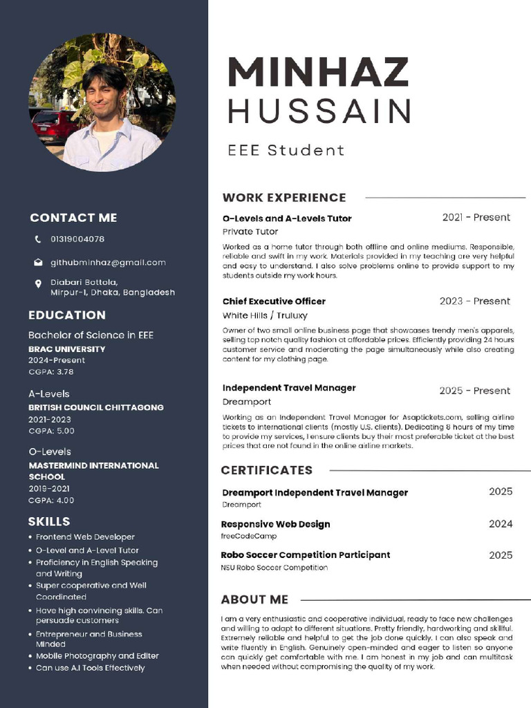Minhaz Hussain CV | PDF