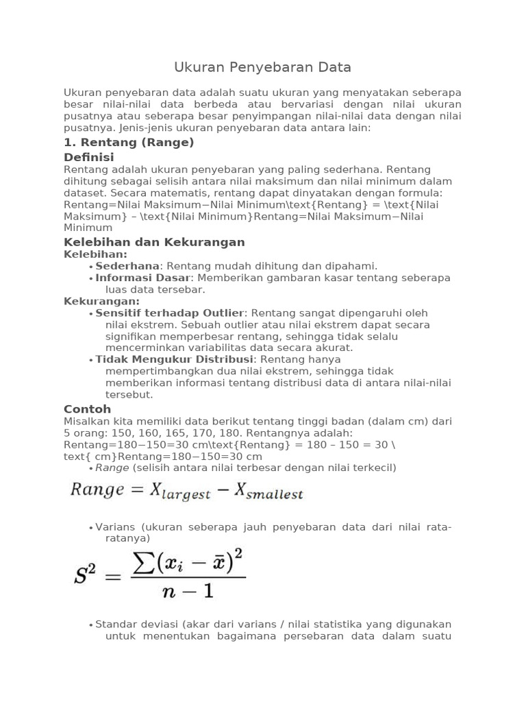 Ukuran Penyebaran Data | PDF