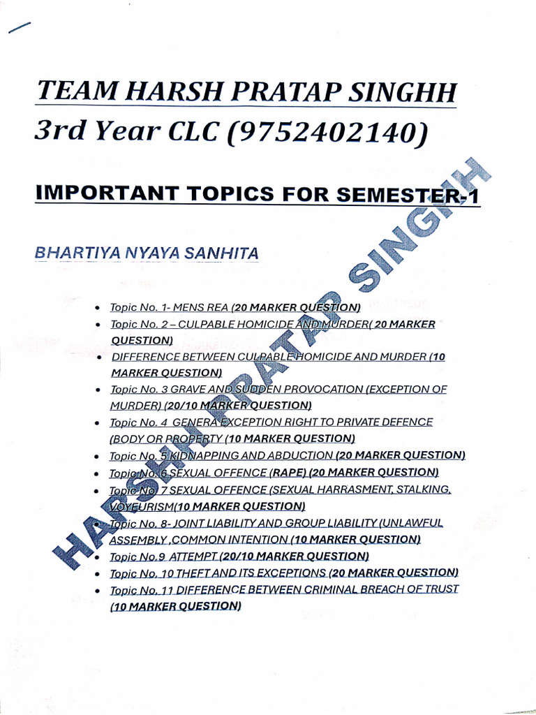 Important Topics | PDF