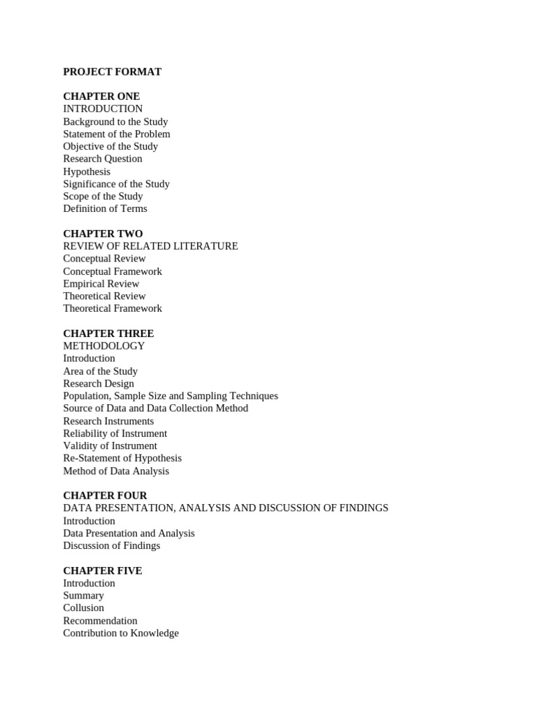 Project Format | PDF