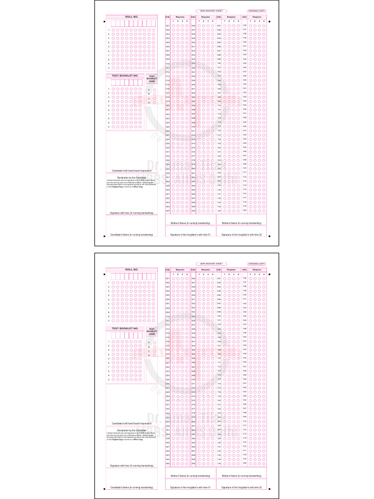 OMR Answer Sheet Template Guide | PDF