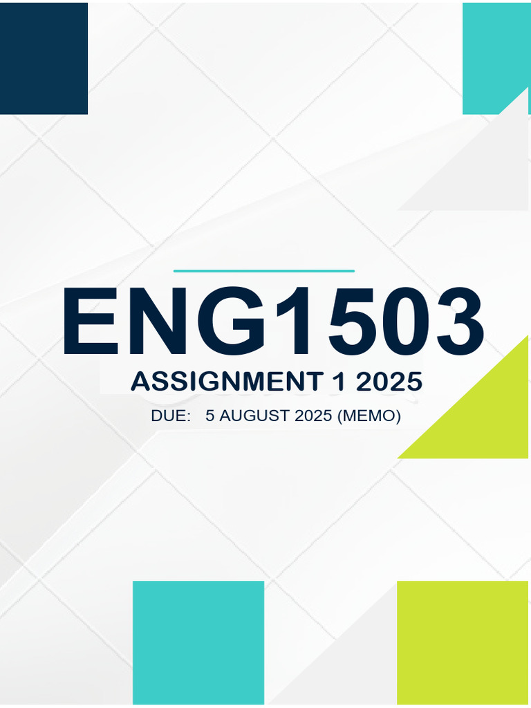 ENG1503 Assignment 1 Memo Semester 2 2025 | PDF