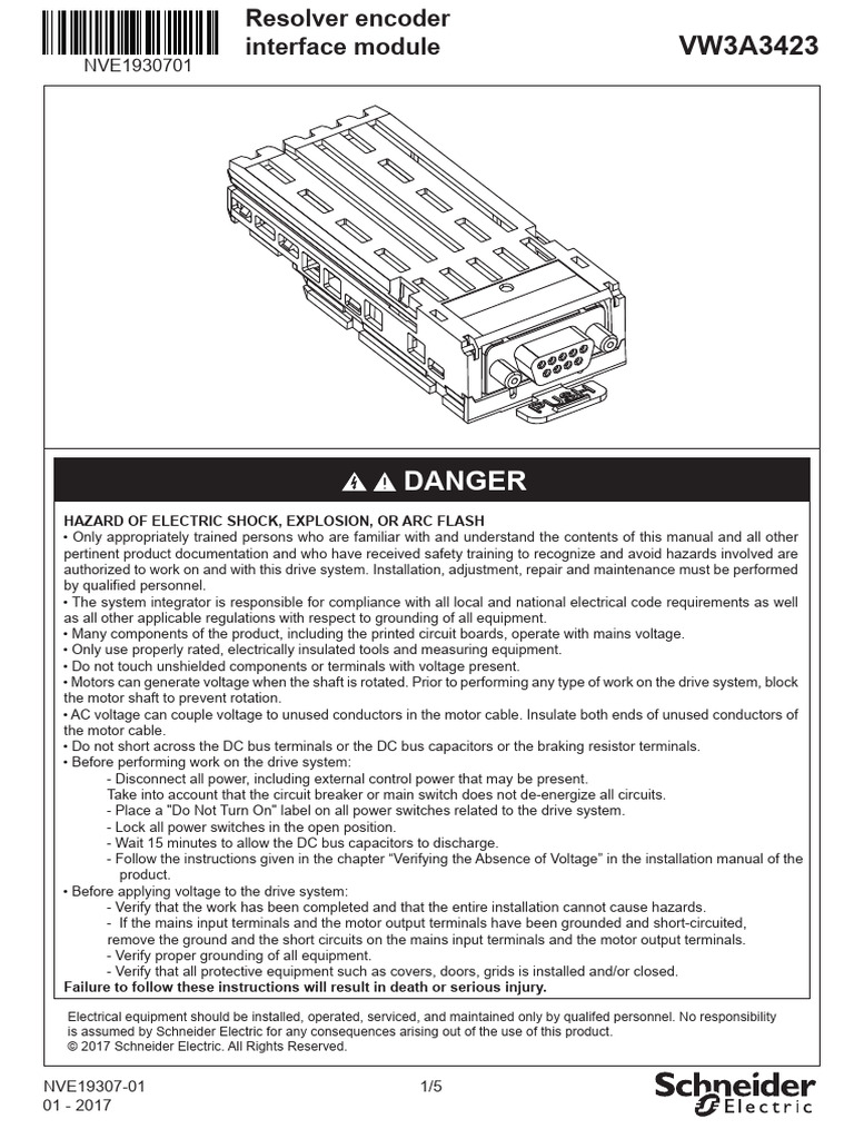 ATV Is Resolver Encoder NVE19307 01 | PDF | Direct Current | Switch