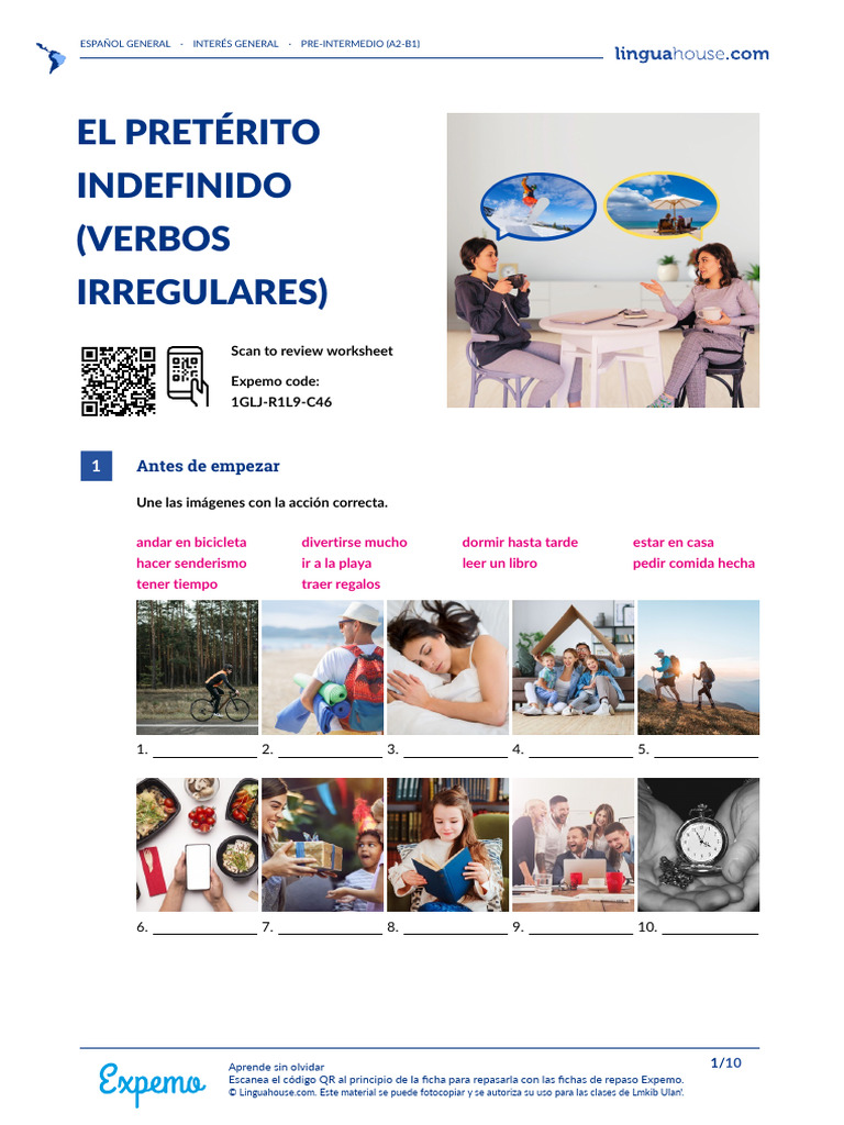 Verbos Irregulares en Pretérito Indefinido | PDF | Verbo | Conjugación ...