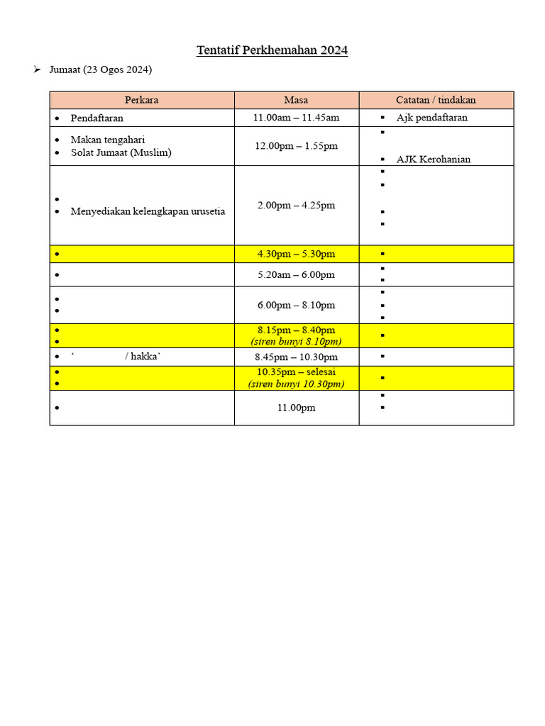Tentatif Perkhemahan 2024 | PDF