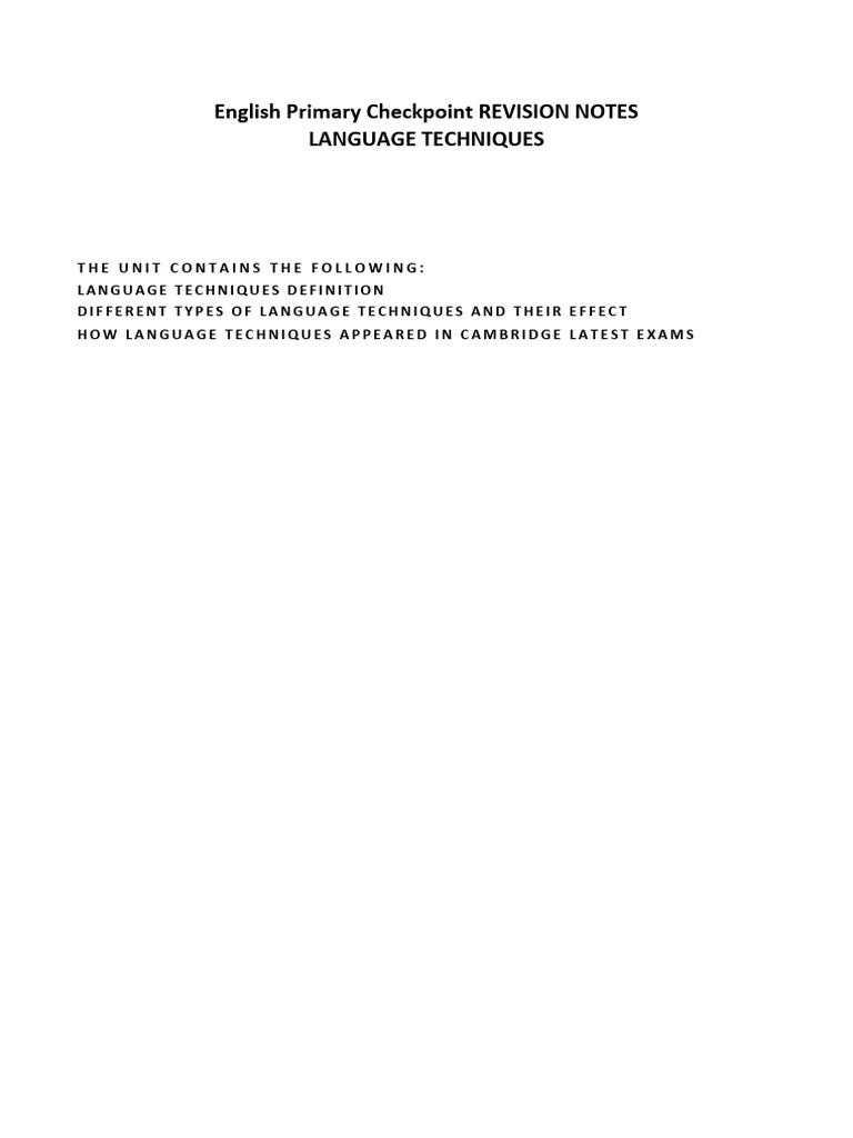 Language Techniques for Cambridge Exams | PDF